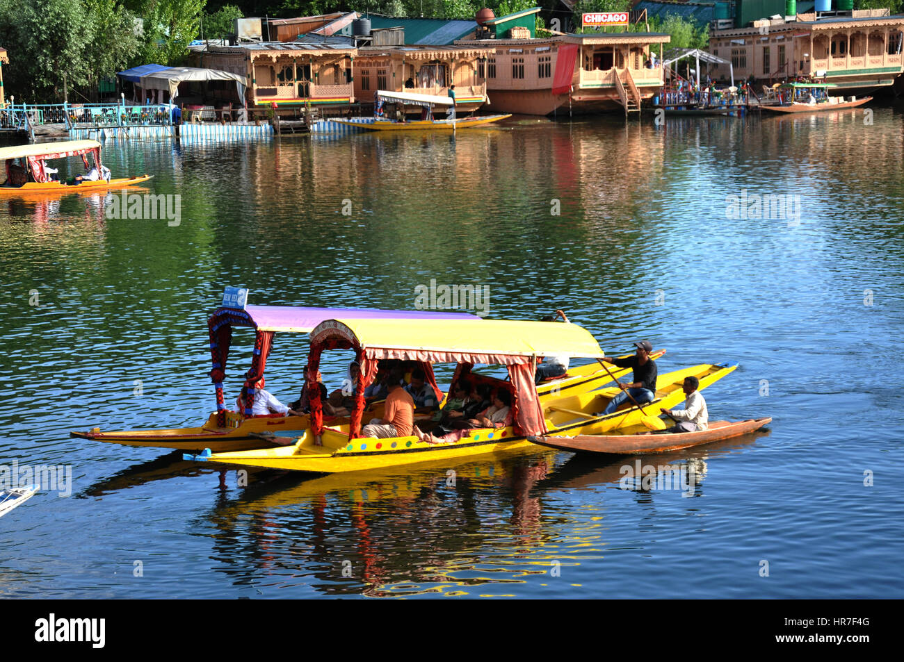 Two sikara, unparalleled beauty environment of Dal Lake, Kashmir, India ...