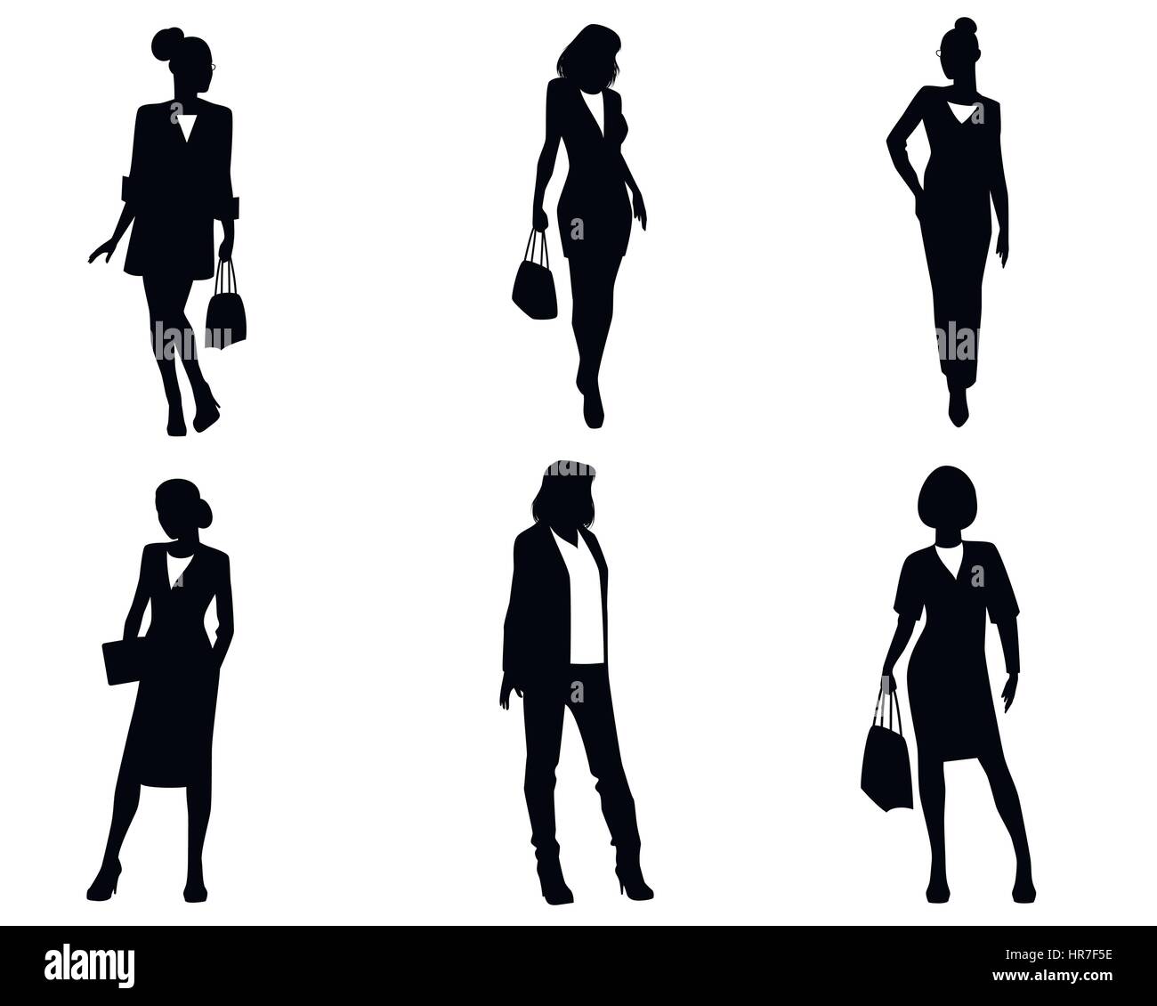 Businesswomen posing silhouettes Stock Vector Images - Alamy
