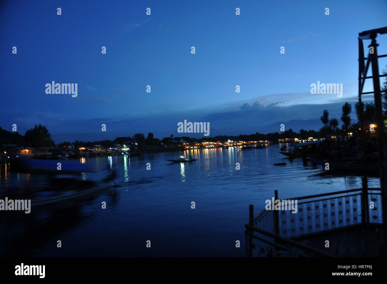 Night scenic environment of Dal Lake, Kashmir, India, (Photo Copyright ...
