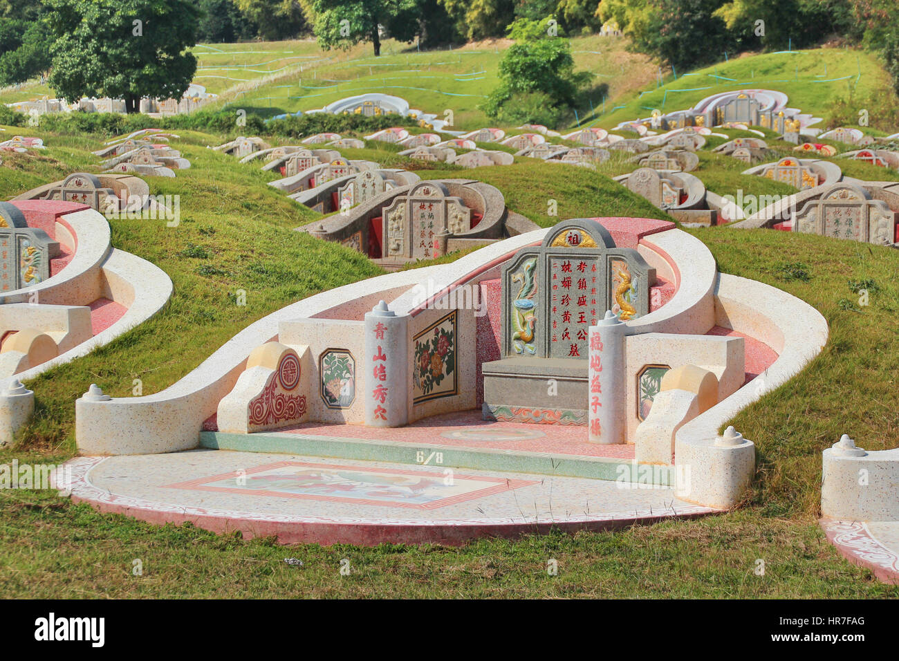Chinese Grave - Fengshui in Kanchanaburi province, Thailand Stock Photo ...