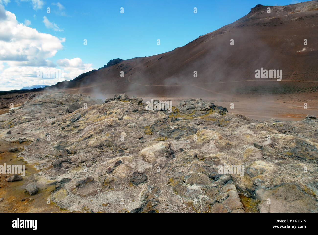 A geothermal spot noted for its bubbling pools, boiling mud pits and ...