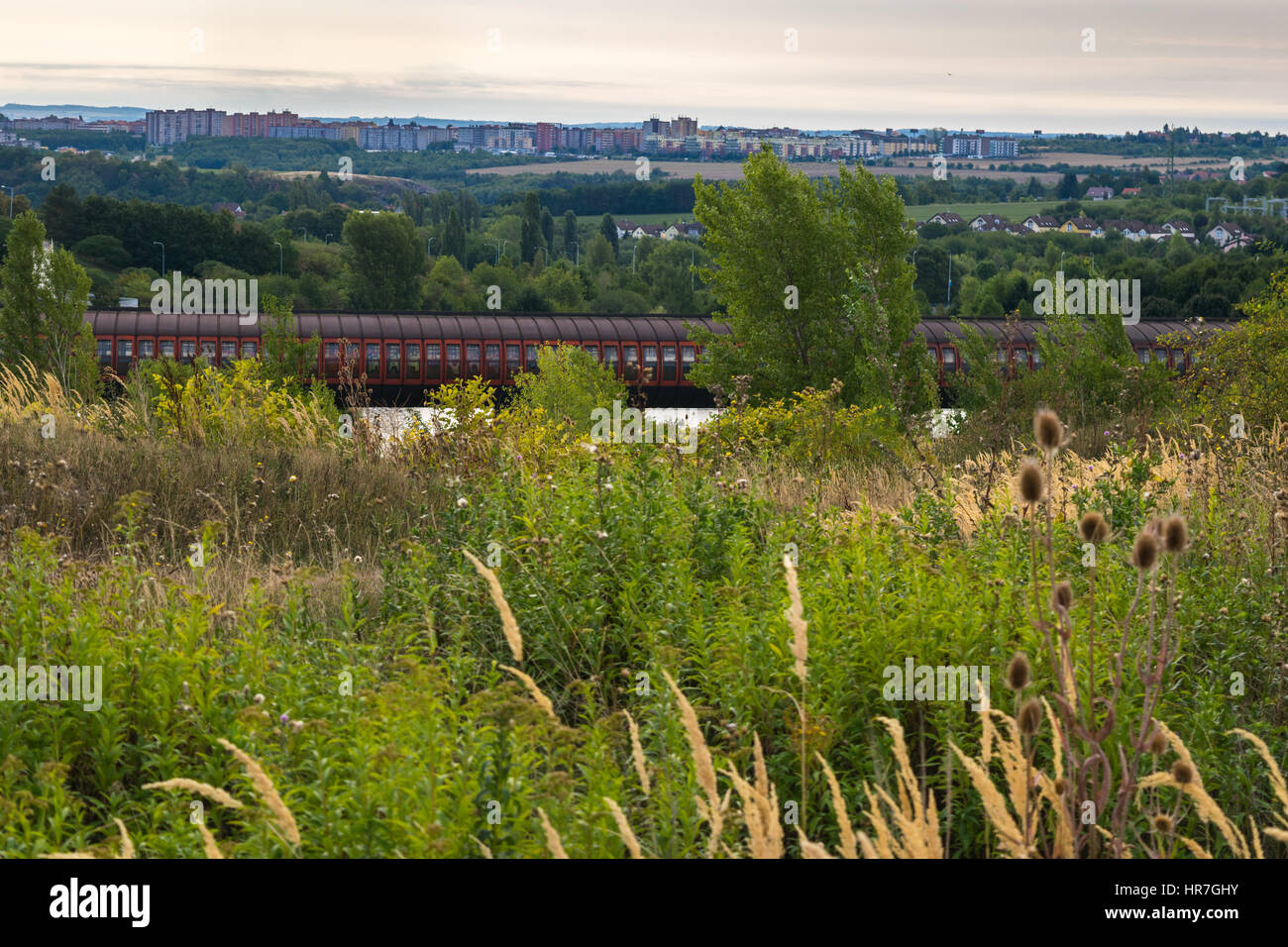 Clouded Sky in Prague, Stodulky, Hurka Metro station, Prague ...