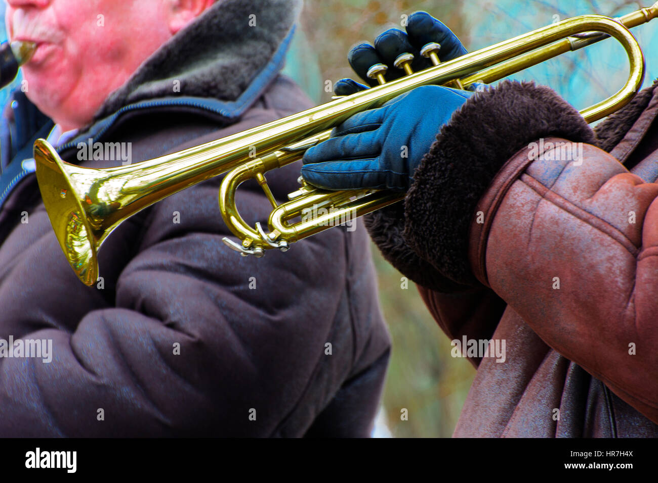 Musical instruments. Orchestra performance at the festival of Carnival ...