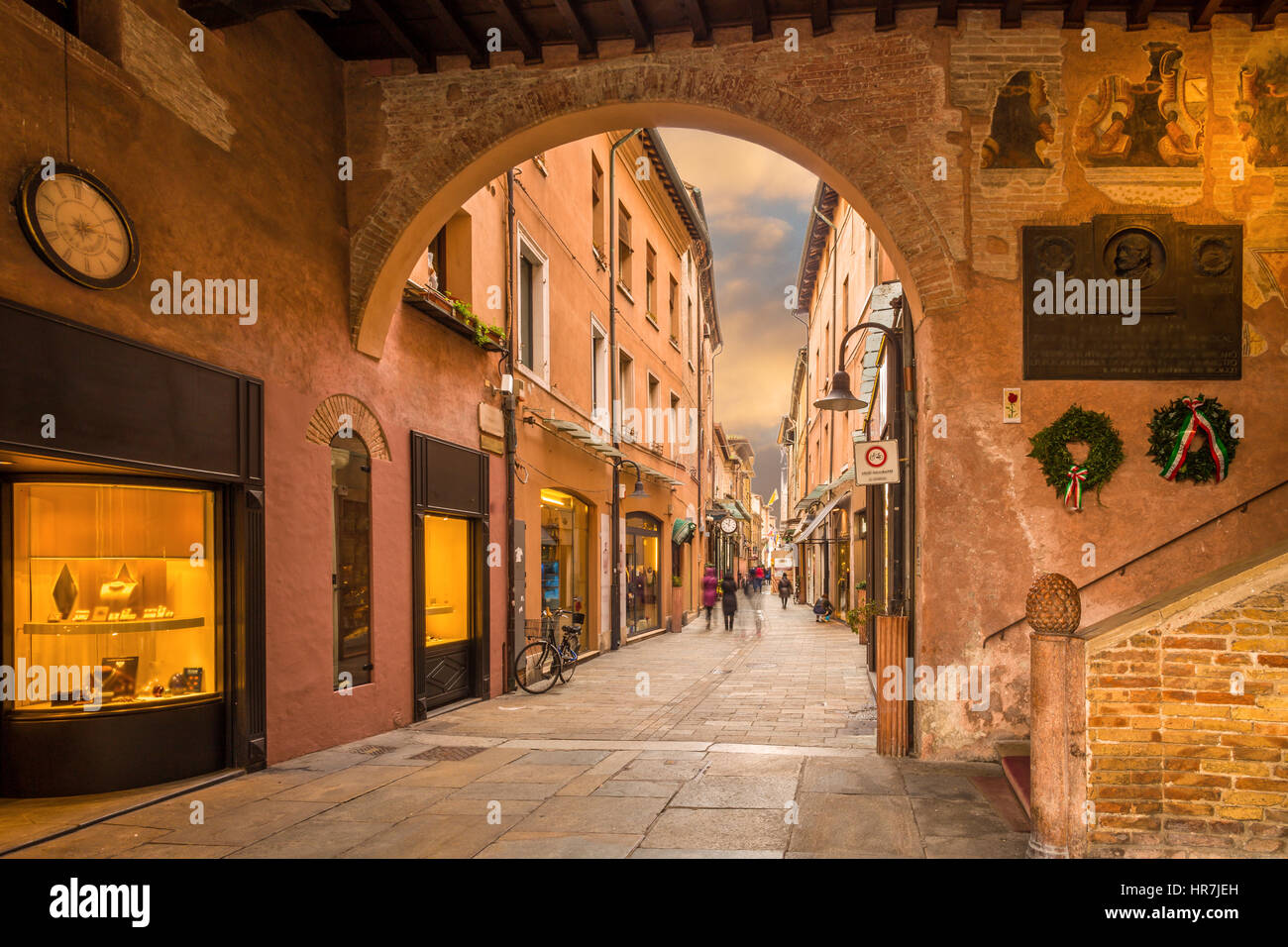 Ancient shopping street in the center of Ravenna Stock Photo - Alamy