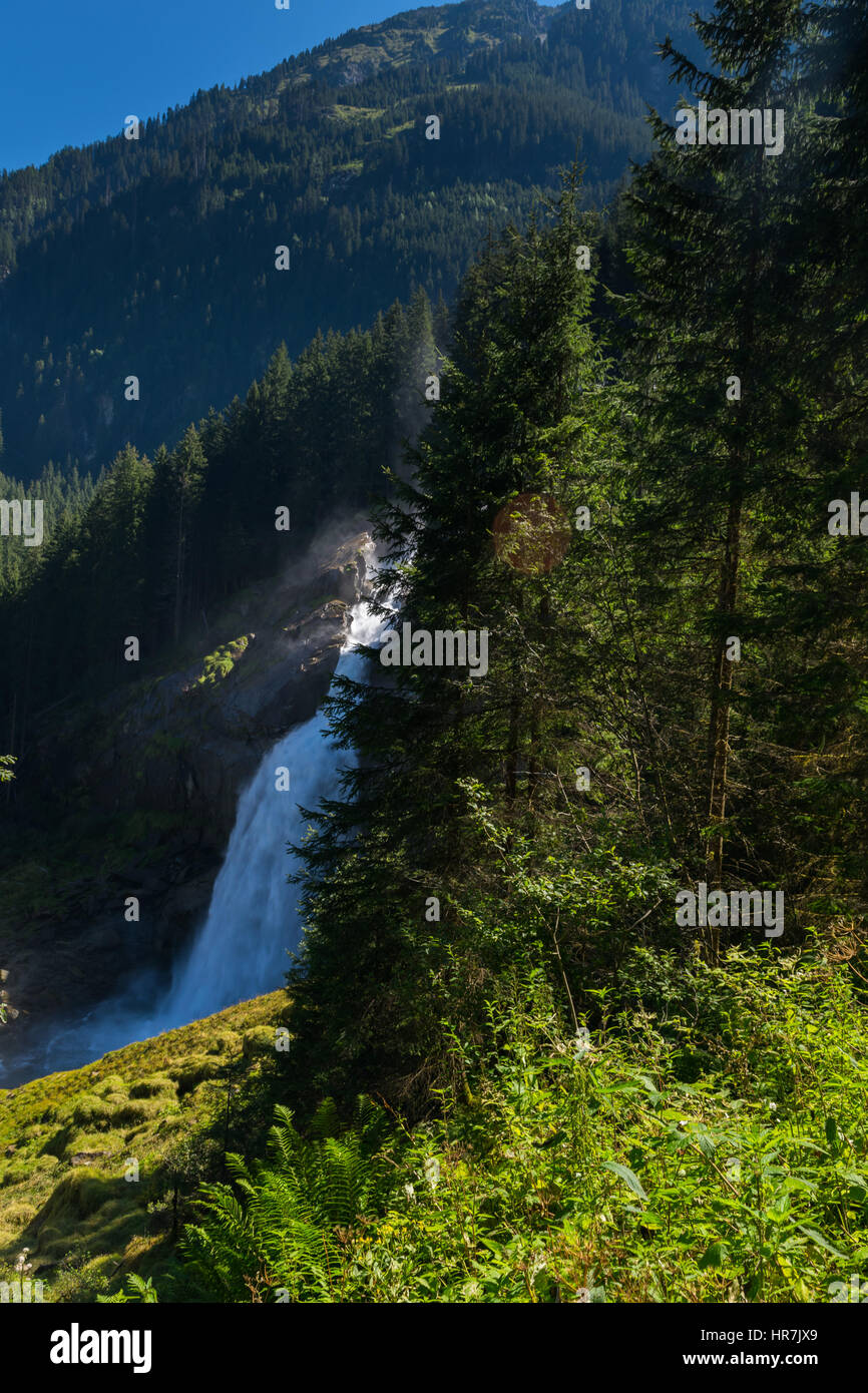 Krimml Waterfall - fifth highest waterfall, Alps, Tauern National Park ...