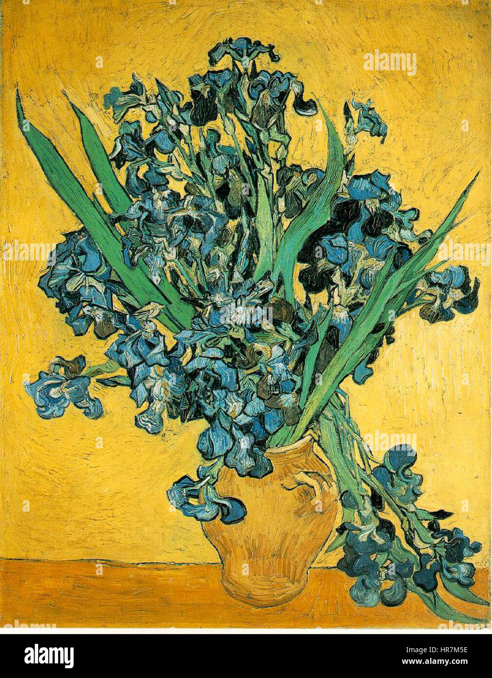 Vincent van Gogh’s painting Irises depicts vibrant purple flowers with ...