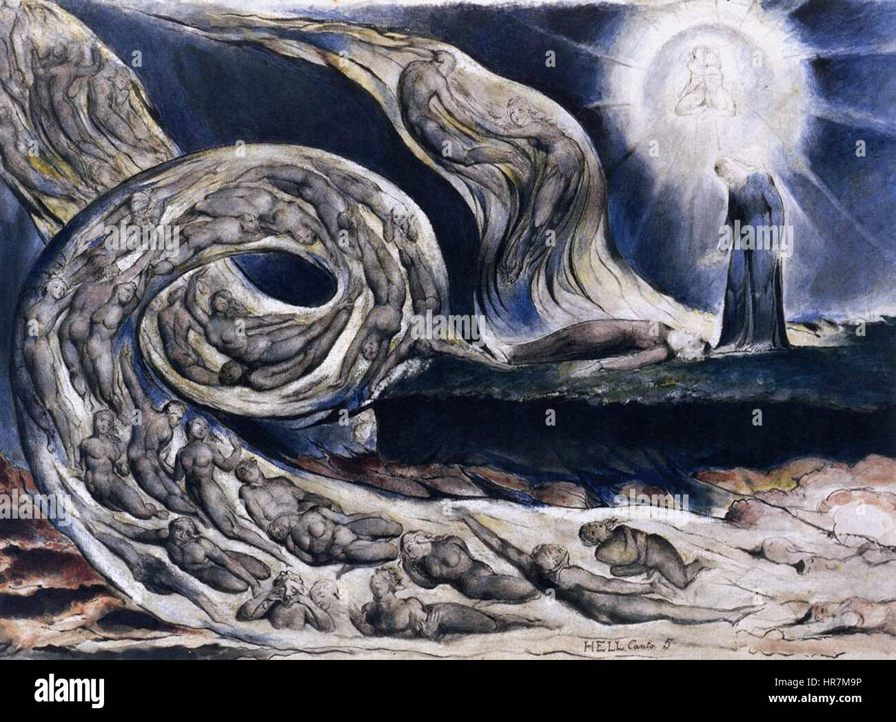 William Blake - The Lovers' Whirlwind, Francesca da Rimini and Paolo ...