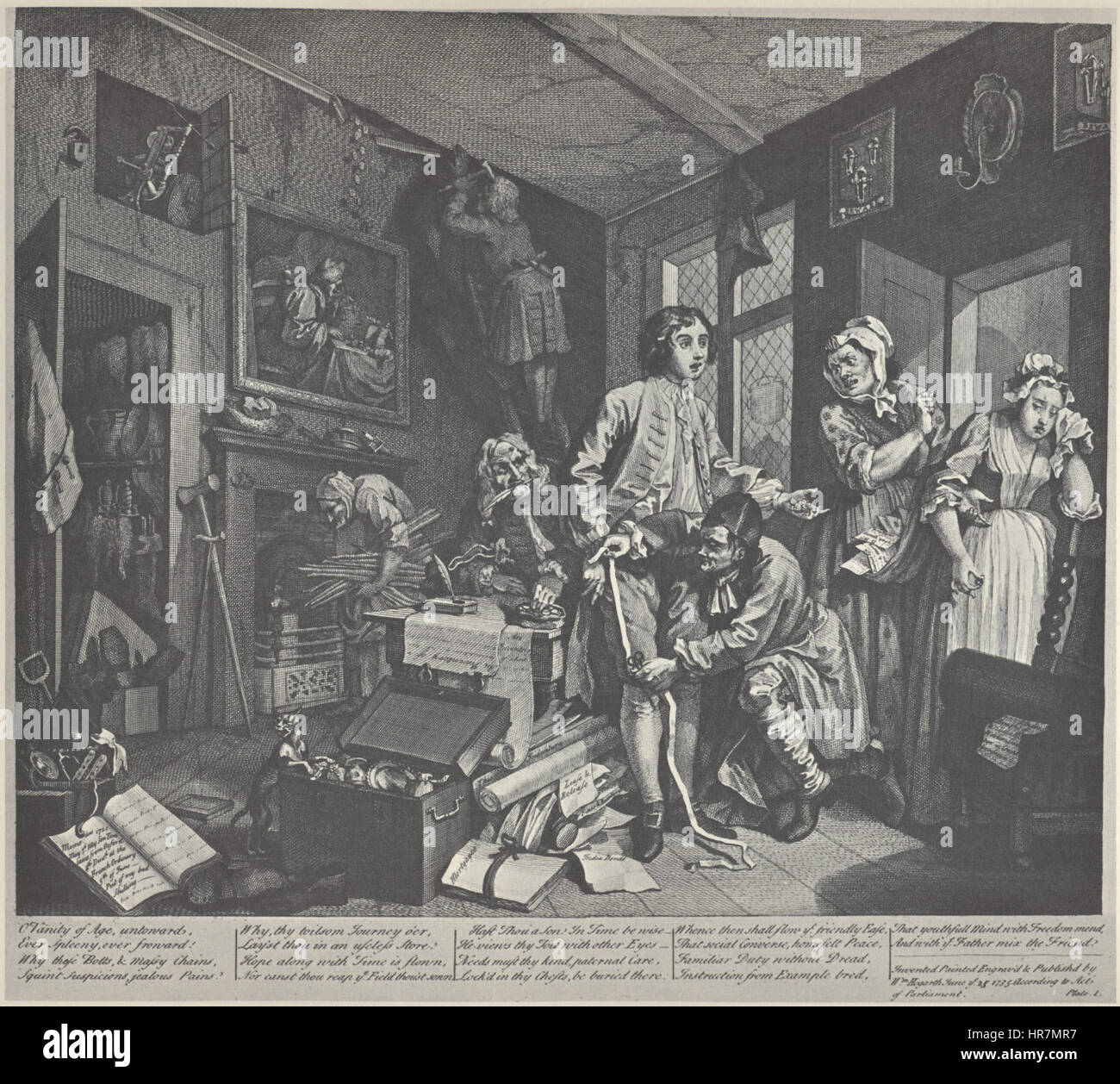 William Hogarth - A Rake's Progress, Plate 1 (Orig Stock Photo - Alamy