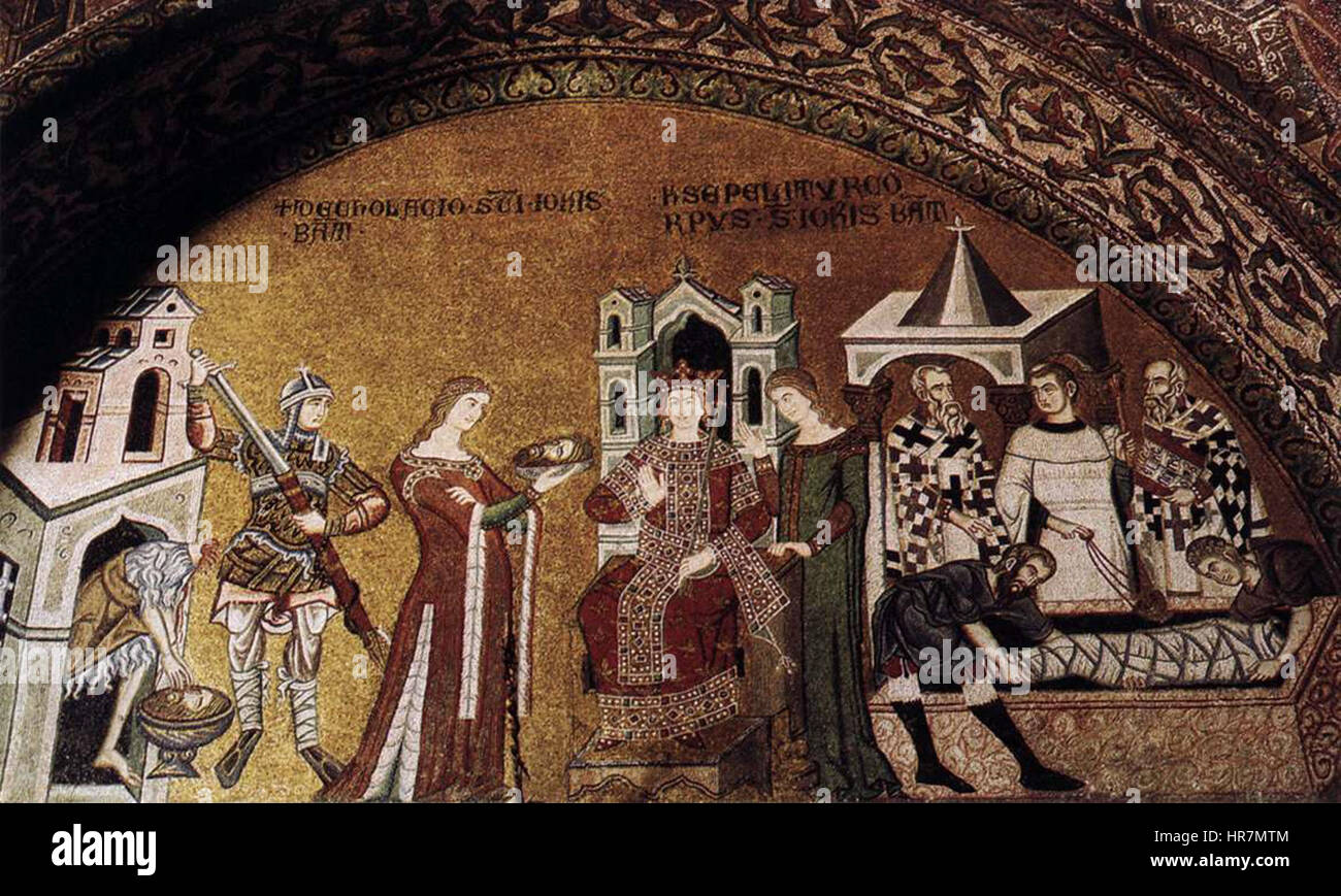 *Martyrdom of St John the Baptist* by an unknown artist depicts the ...