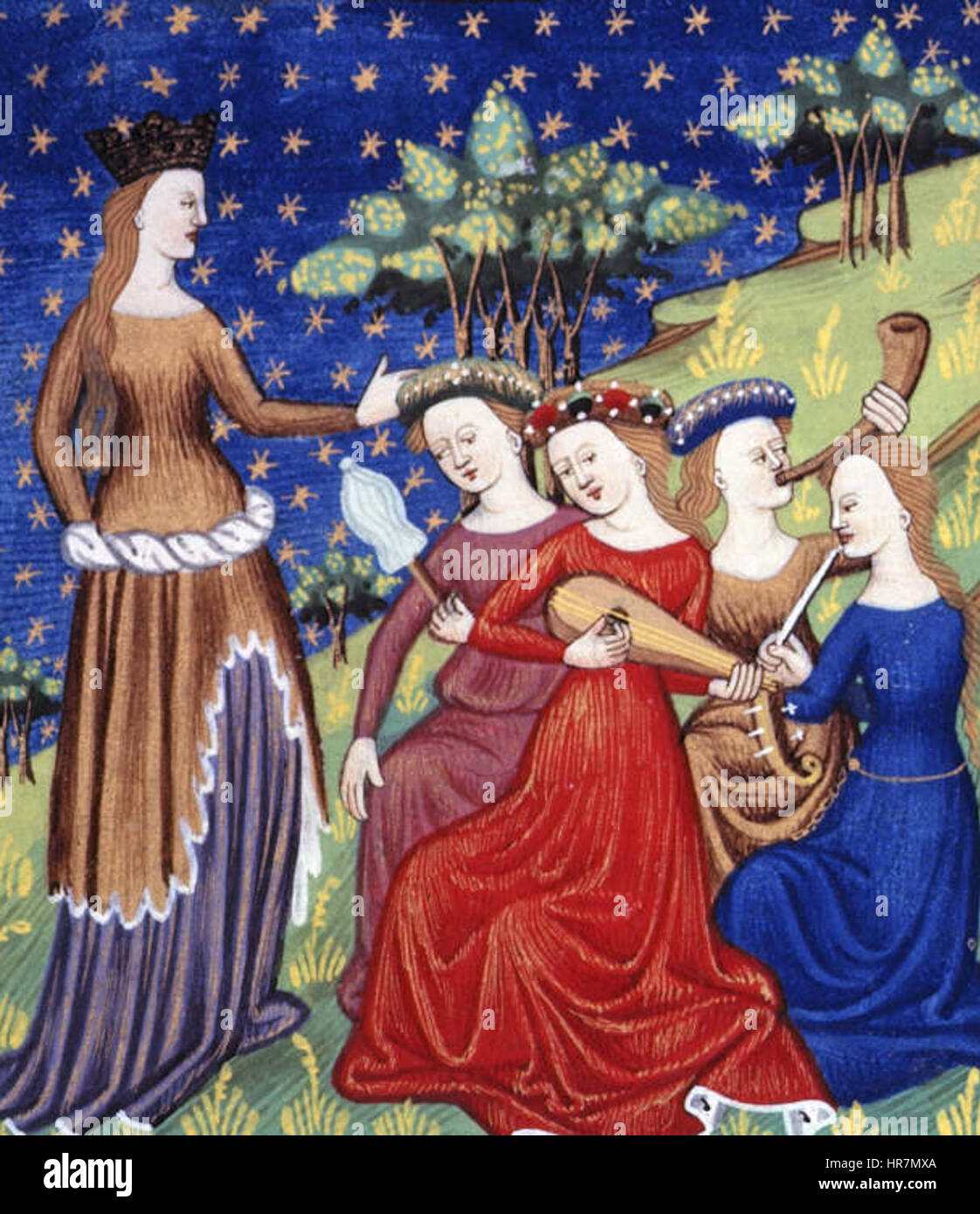 The artwork 'Women playing music' portrays women engaged in musical ...