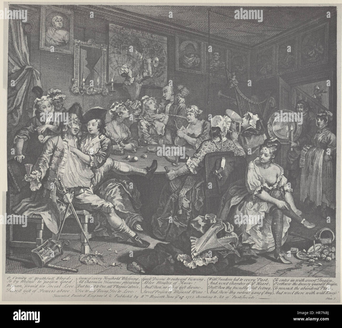 William Hogarth - A Rake's Progress, Plate 3 (Alt Stock Photo - Alamy