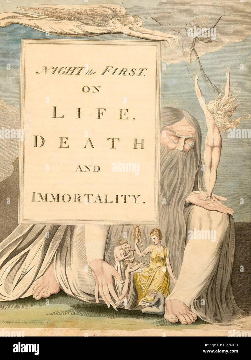 William Blake illustration to Night Thoughts Plate 00 Stock Photo - Alamy