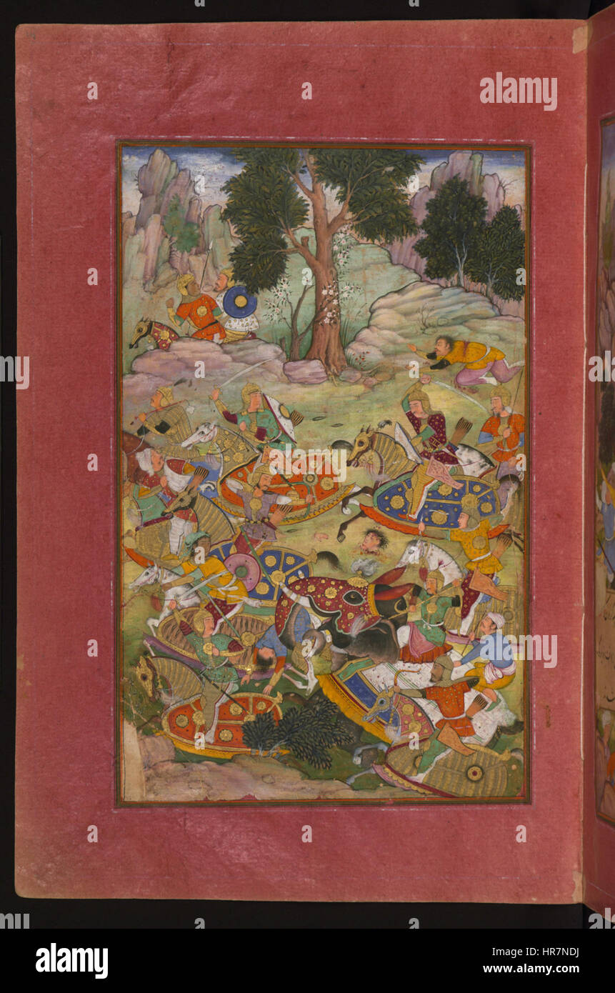 This detailed illustration of the Battle of Panipat by Zahir al-Din ...