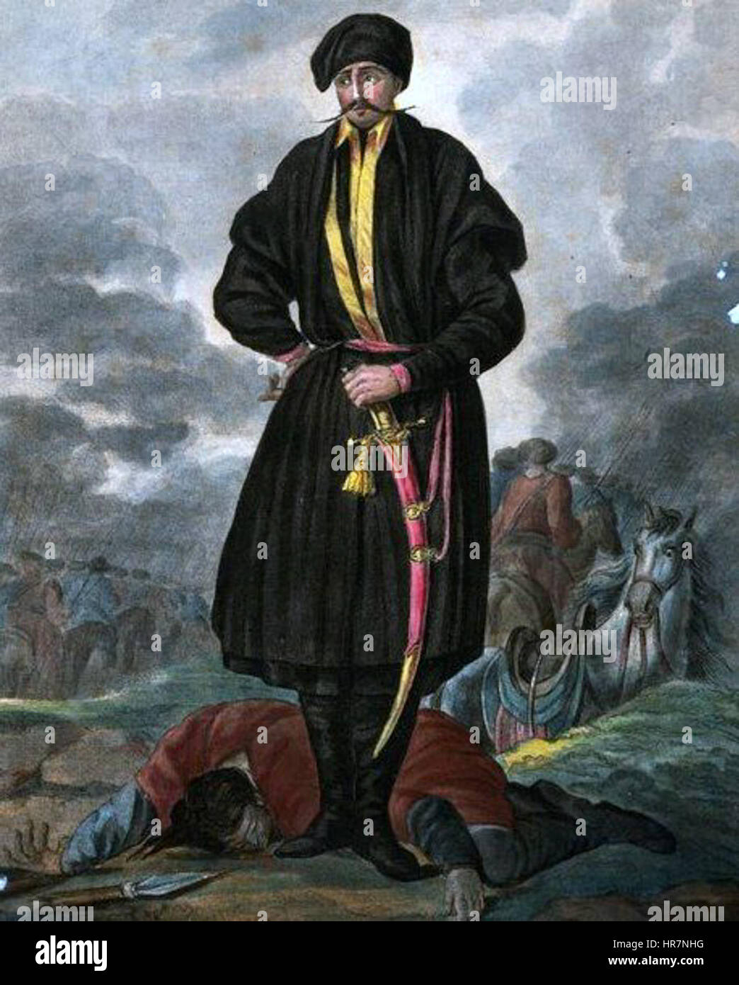 This portrait of a Zaporozhian Cossacks officer from 1720 showcases a ...