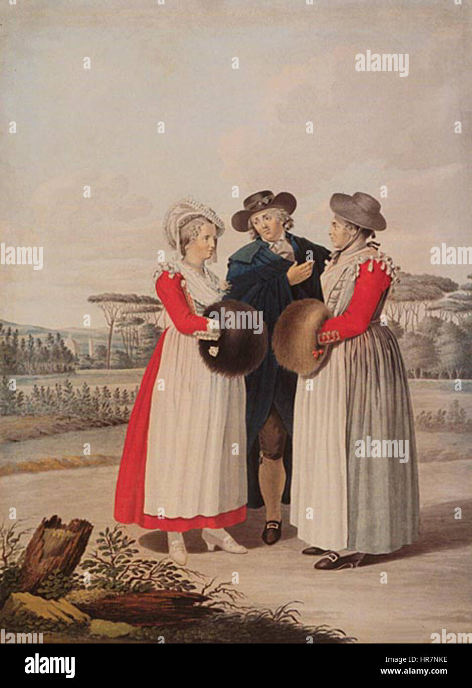 William Berczy - Three Standing Figures in a Landscape near Florence ...