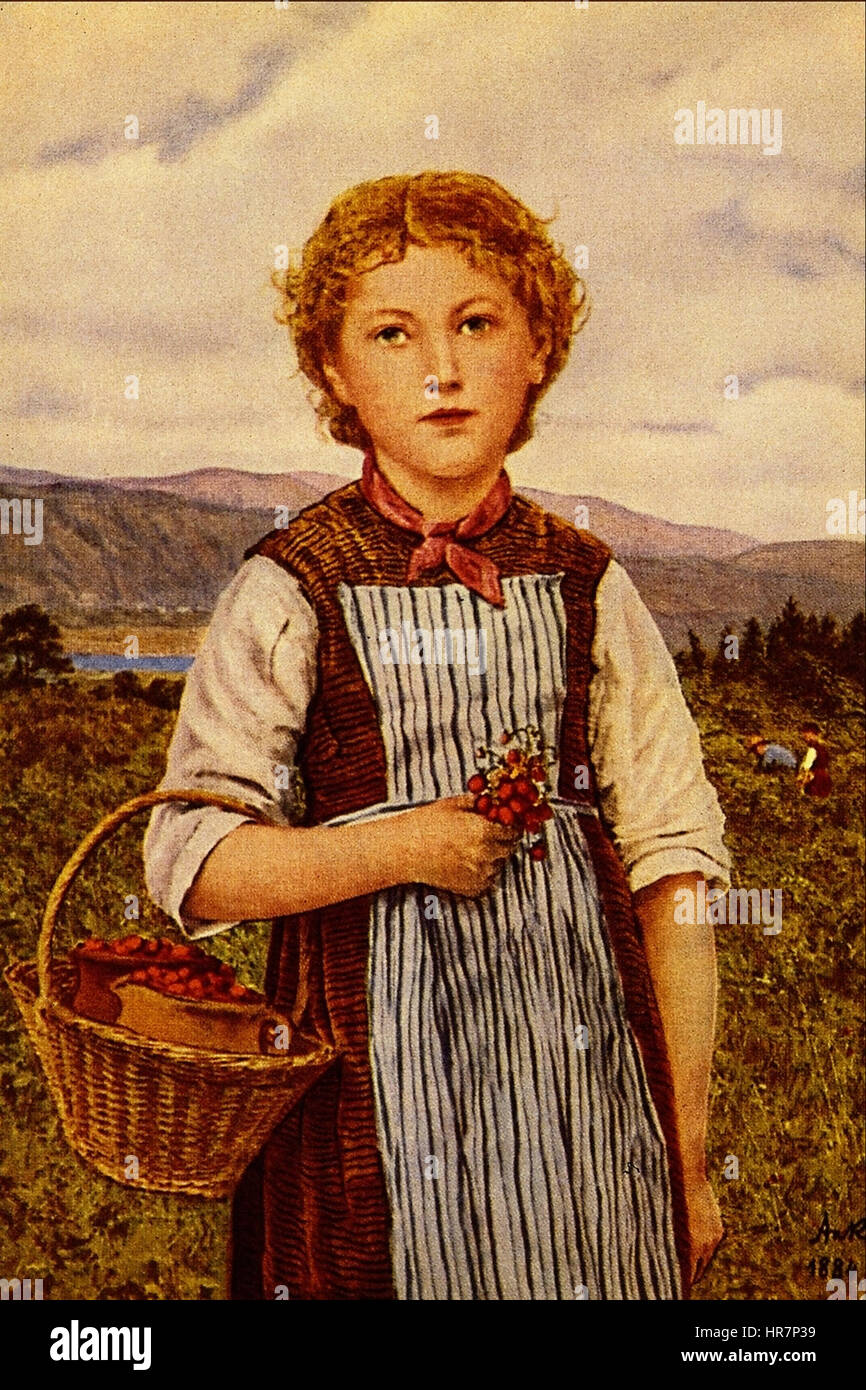 The Strawberry Girl - Albert Anker Stock Photo - Alamy