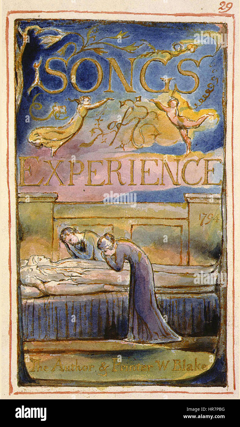 The title page of 'Songs of Experience' from William Blake’s collection ...