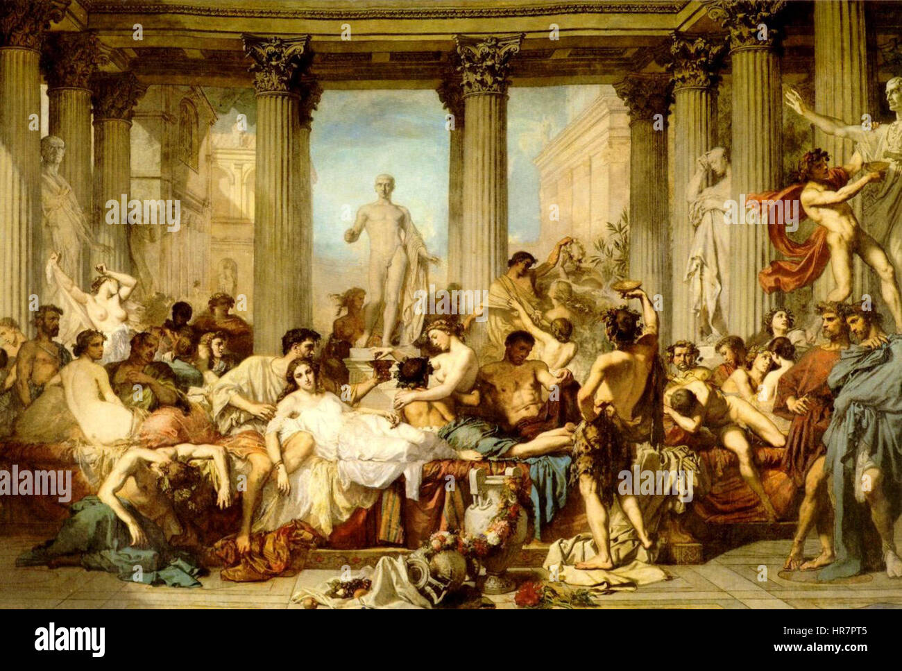 'The Romans of the Decadence' by Thomas Couture depicts the moral and ...