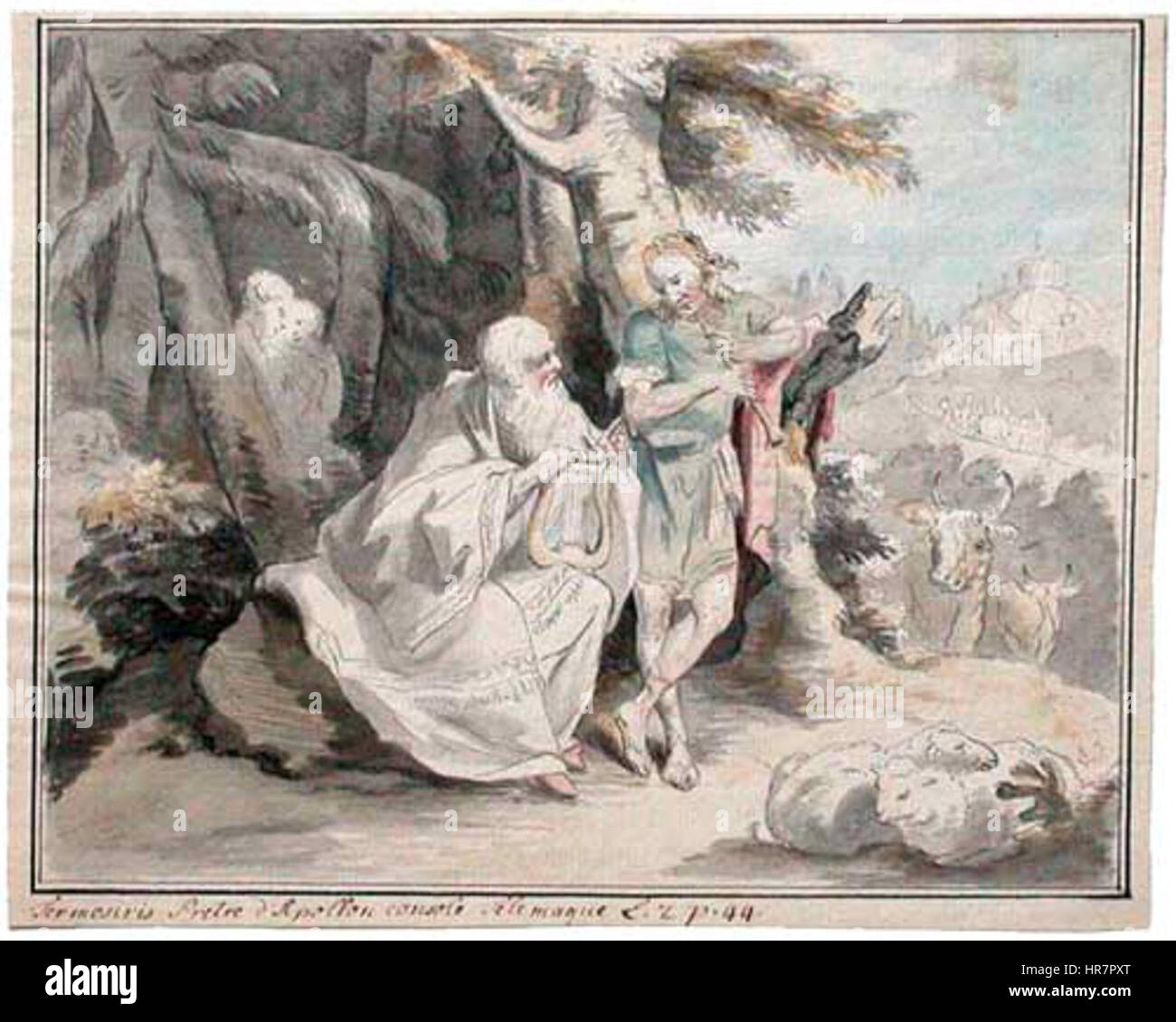 This artwork depicts the mythological figures Telemachus and Termosiris ...