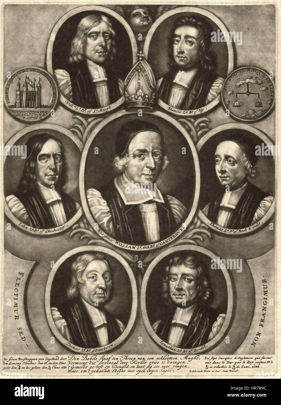 The Seven Bishops Committed to the Tower in 1688 by Pieter Schenck ...