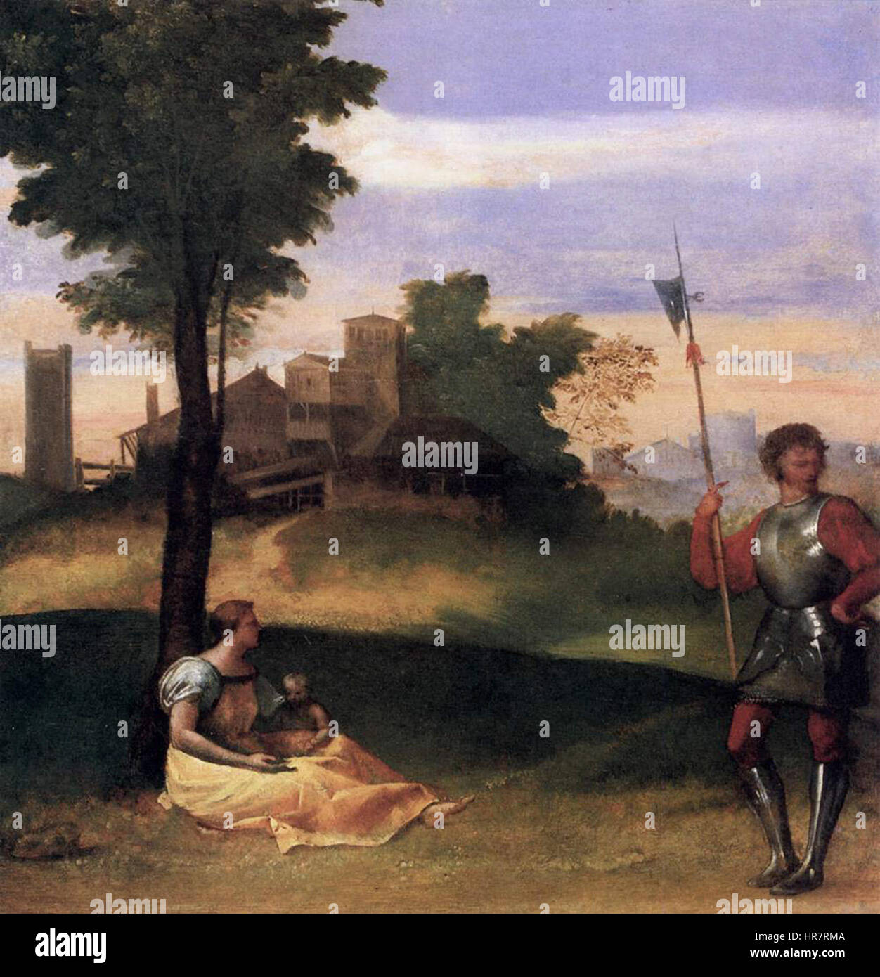 'Rustic Idyll' by Titian portrays a serene and peaceful rural scene ...