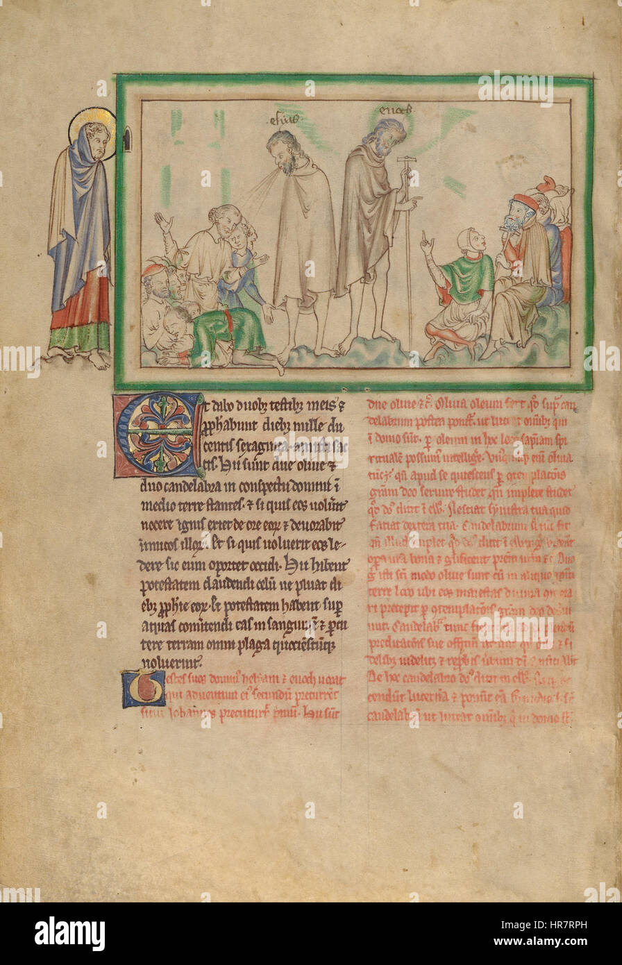 'The Two Witnesses Preaching' depicts two biblical figures engaged in ...