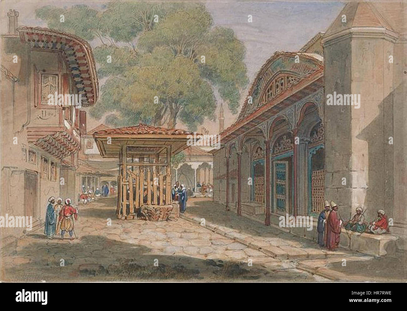 Trebizond Orta mosque Charles Doussault, 1846 Stock Photo - Alamy
