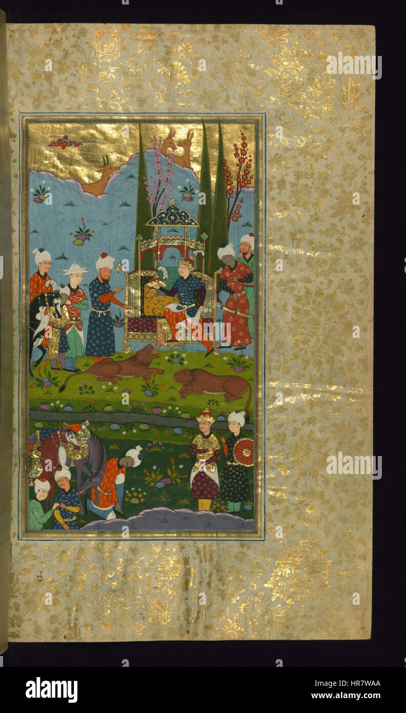 Yadkar al-Katib - Bahram Gur Seizes the Crown After Having Killed Two ...