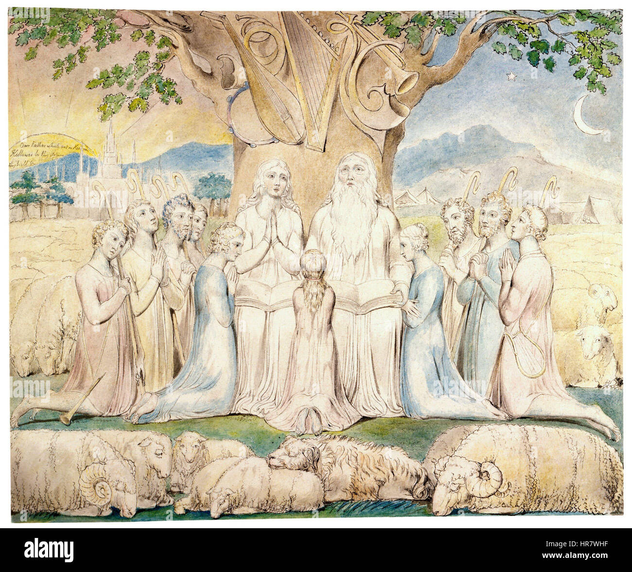William Blake - Job and His Family Stock Photo - Alamy
