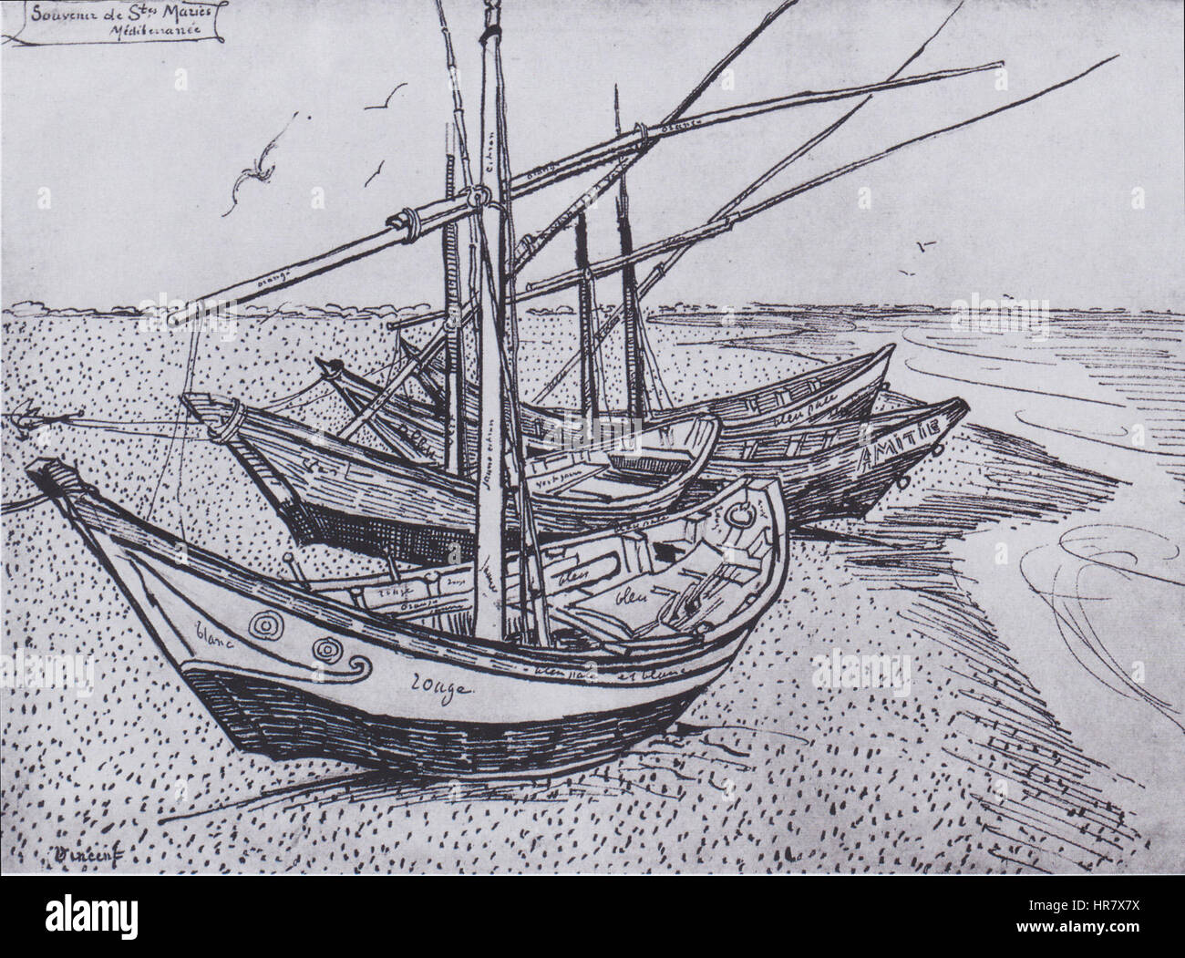 'Fischerboote am Strand von Saintes-Maries' by Vincent van Gogh ...