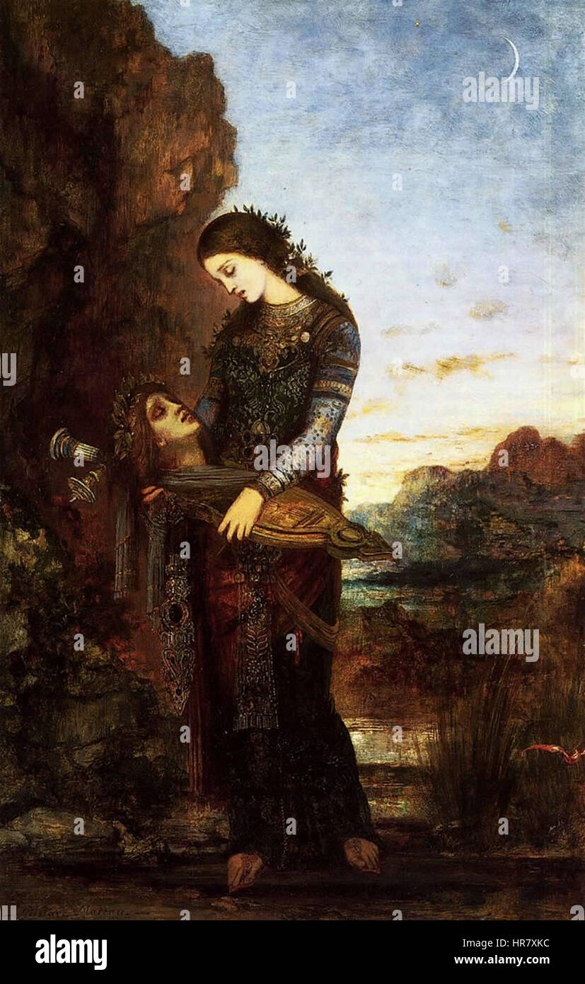 Young Thracian Woman Carrying the Head of Orpheus by Gustave Moreau ...