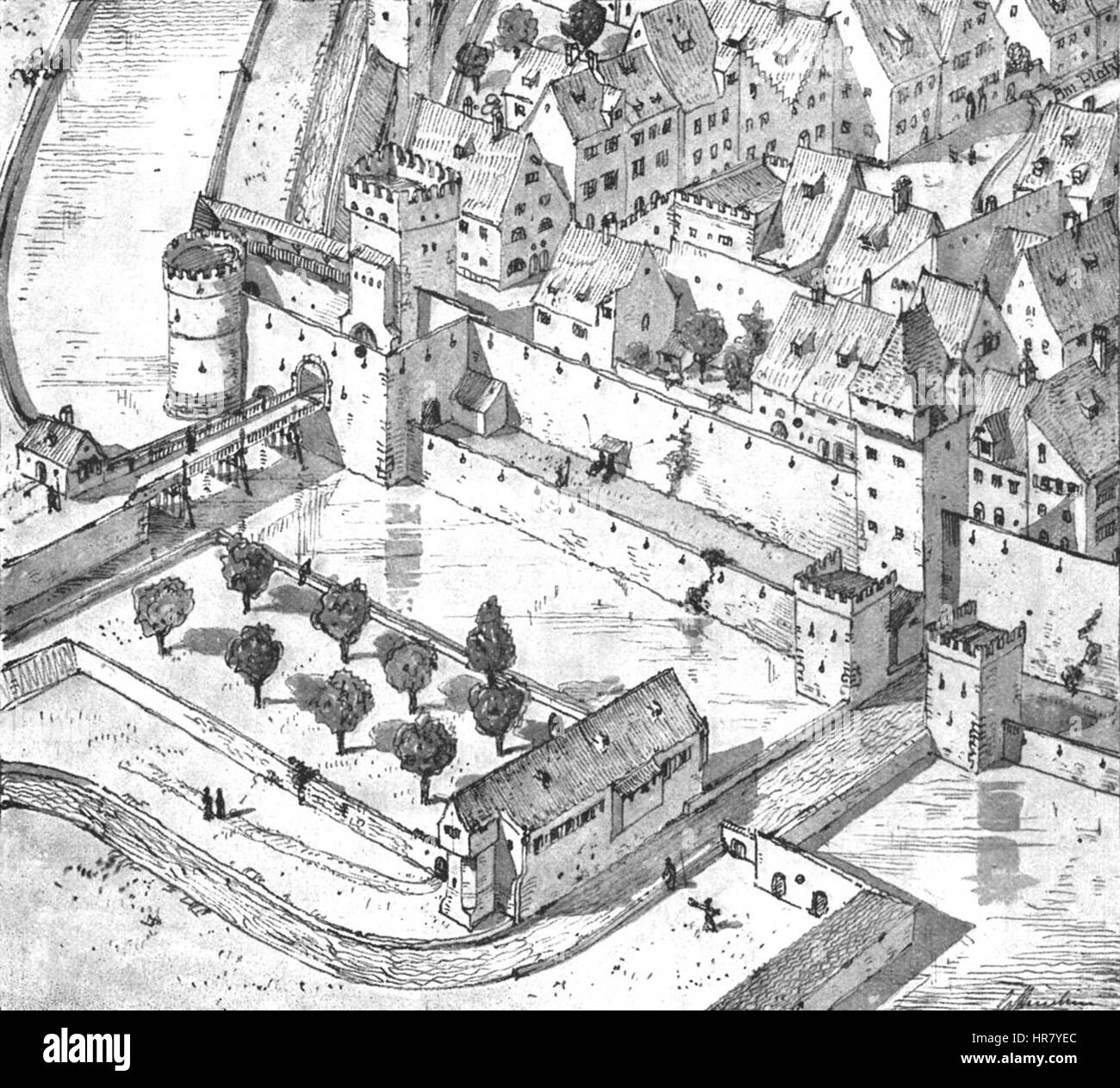 This painting by Steinlein captures a dramatic outdoor scene, likely ...