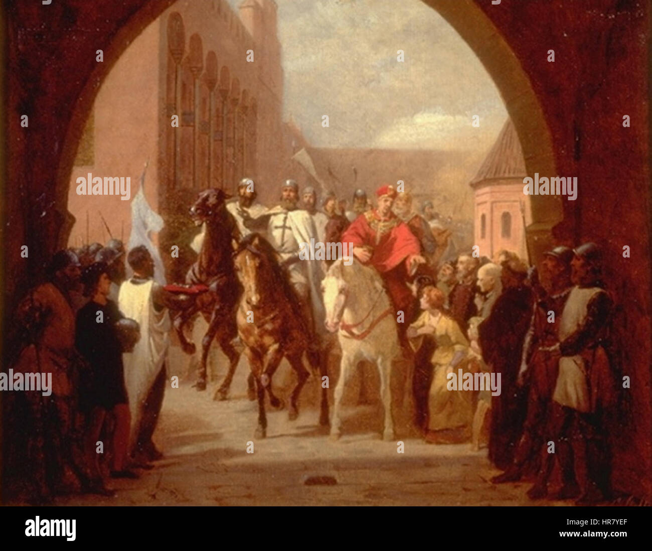 Teutonic Knight entering Malbork Castle Stock Photo - Alamy