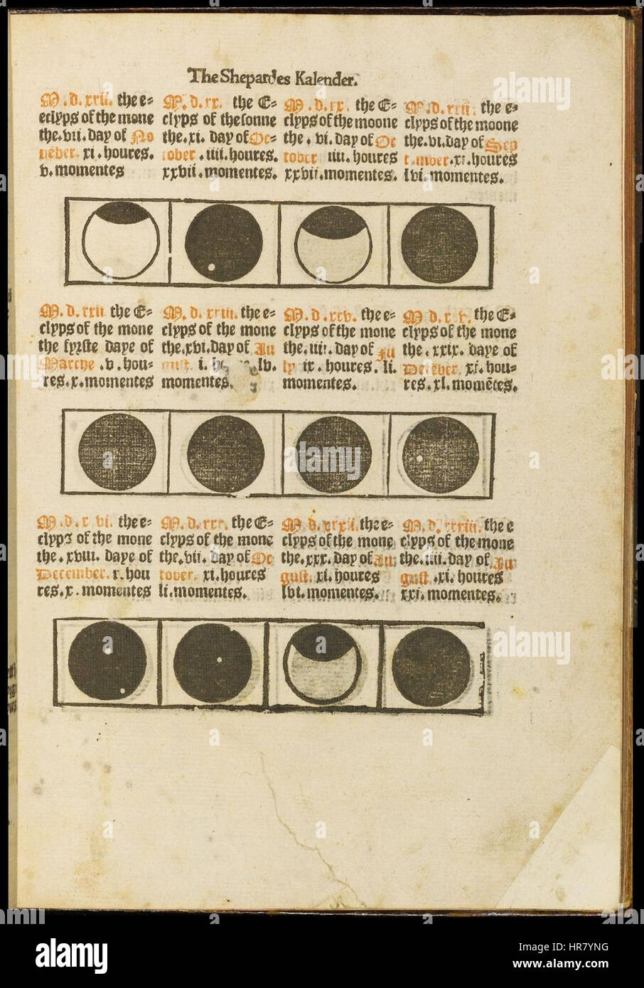 Tables for Eclipses of Sun and Moon Stock Photo - Alamy