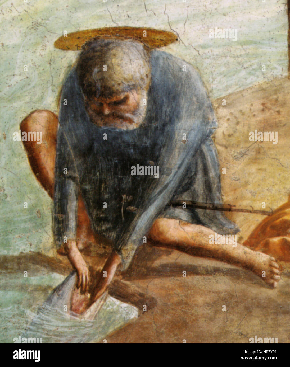 The 'Tribute Money' scene, an iconic artwork depicting the biblical ...