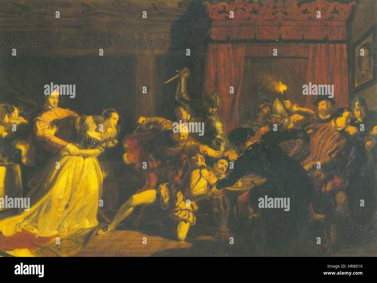 William Allan - The Murder of David Rizzio Stock Photo - Alamy