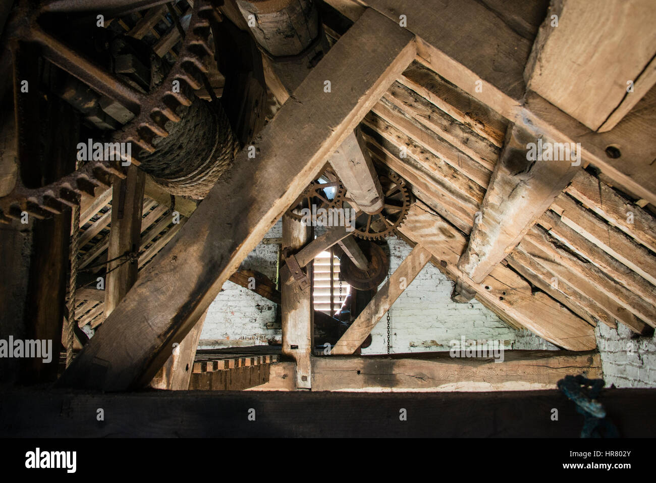 Cogs and inner workings of the Cheddleton Flint Mill, Staffordshire ...