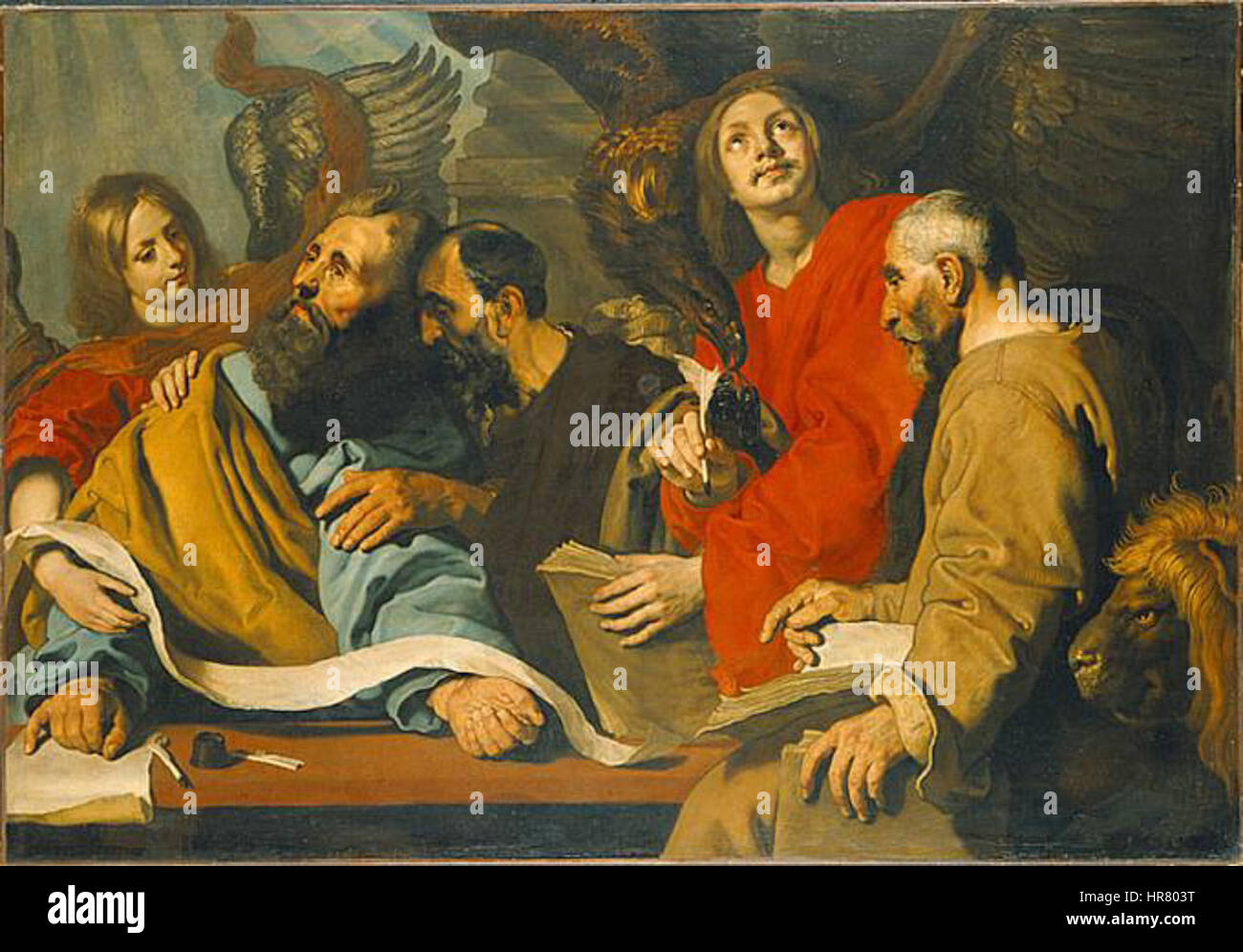 'The Four Evangelists' represents the four biblical figures—Matthew ...