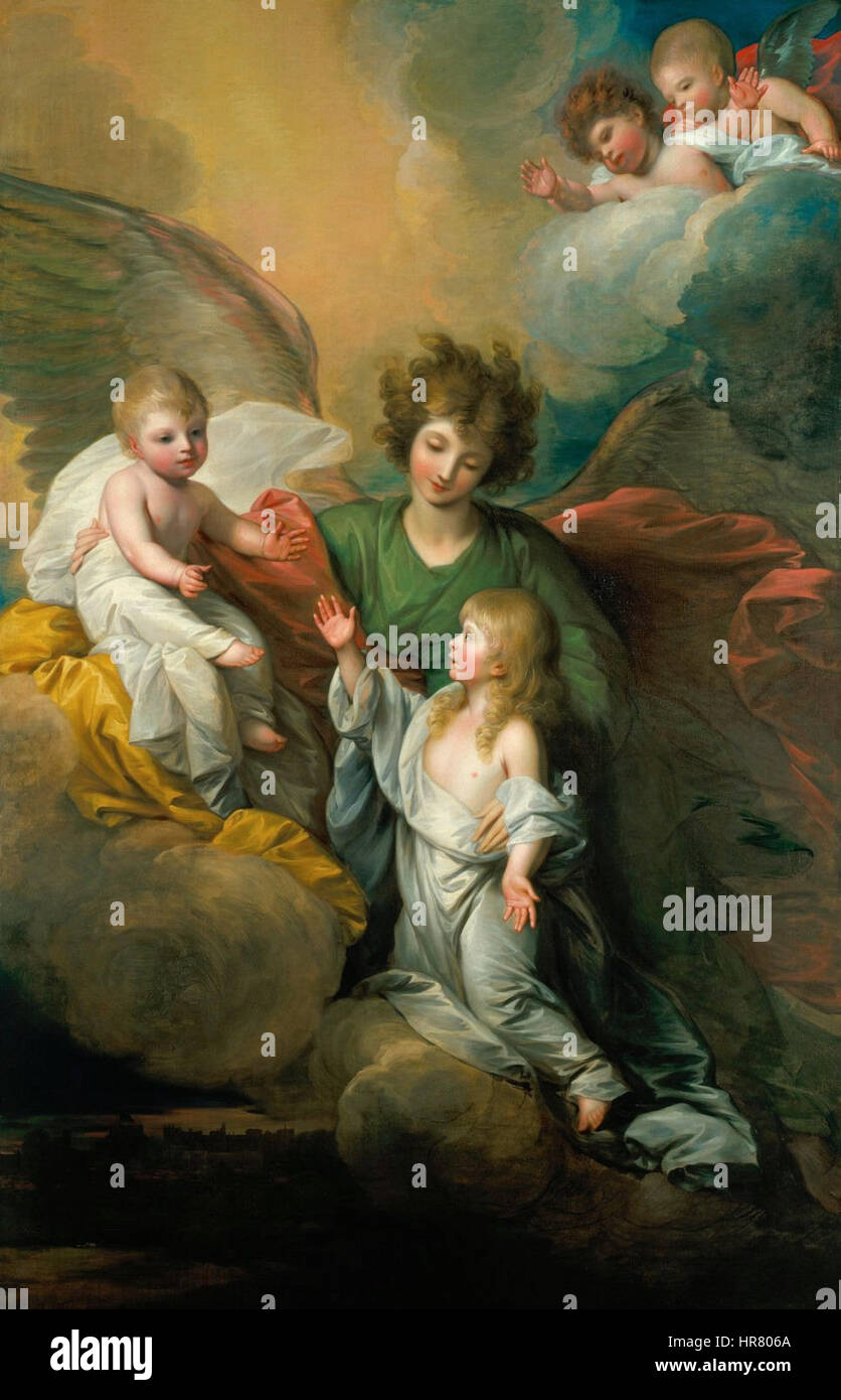 'The Apotheosis of Prince Octavius' by West (1783) depicts the ...