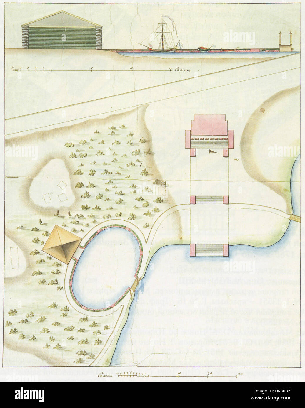 This 1790s plan illustrates a park near the Admiralty, designed as a ...