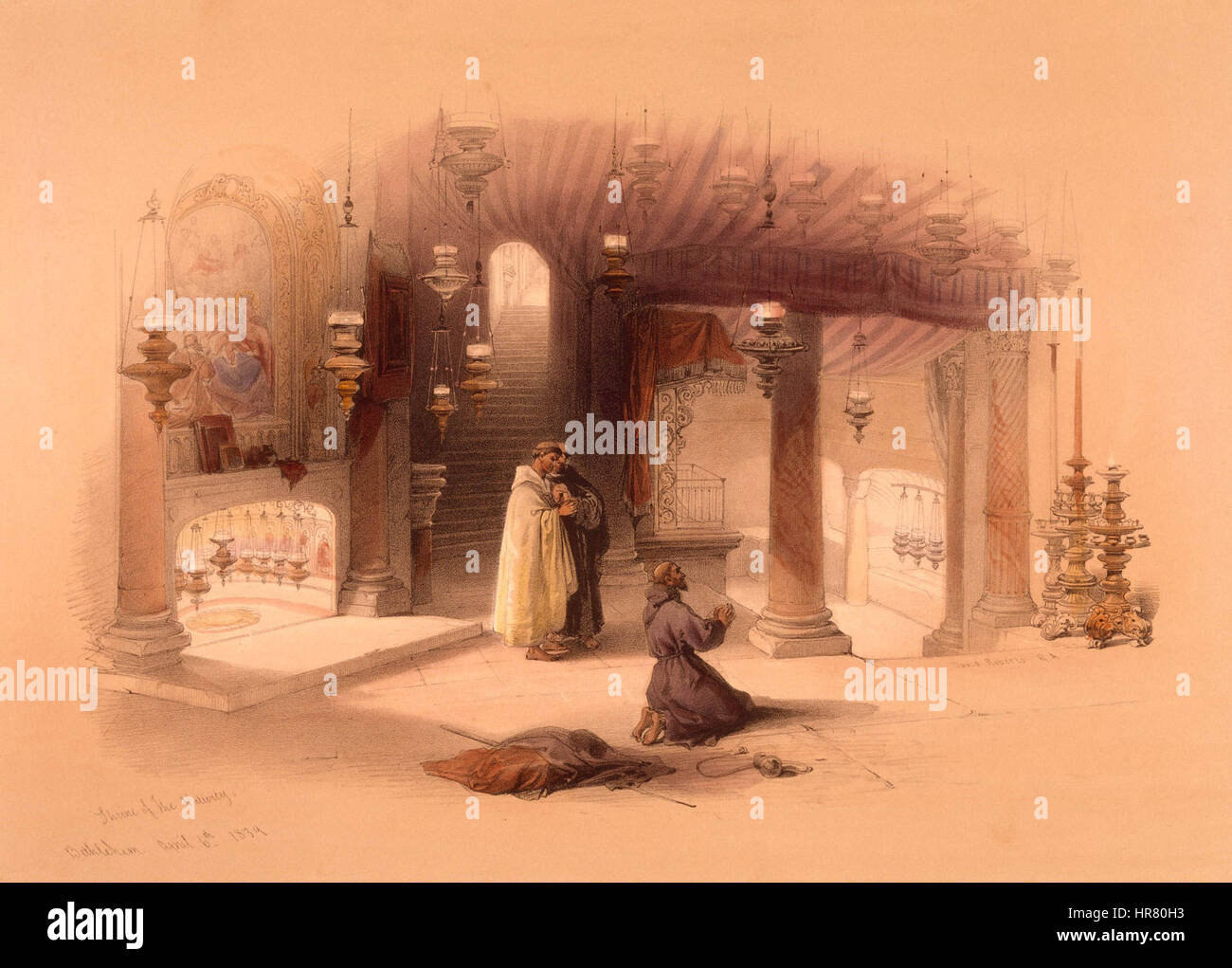 The Shrine of the Holy Nativity, Bethlehem-1849) by David Roberts, RA ...