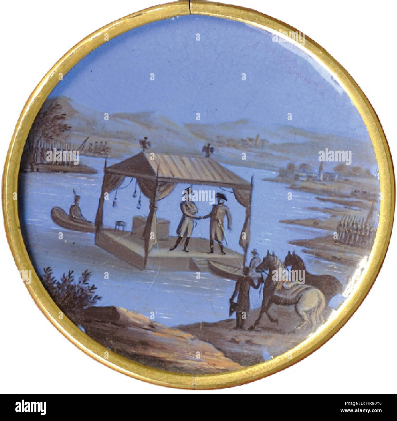 This miniature from the early 1810s depicts the Treaties of Tilsit ...