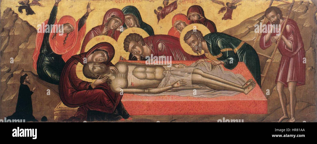 The 'Lamentation of Christ' by an unknown painter depicts the sorrowful moment after Christ's ...