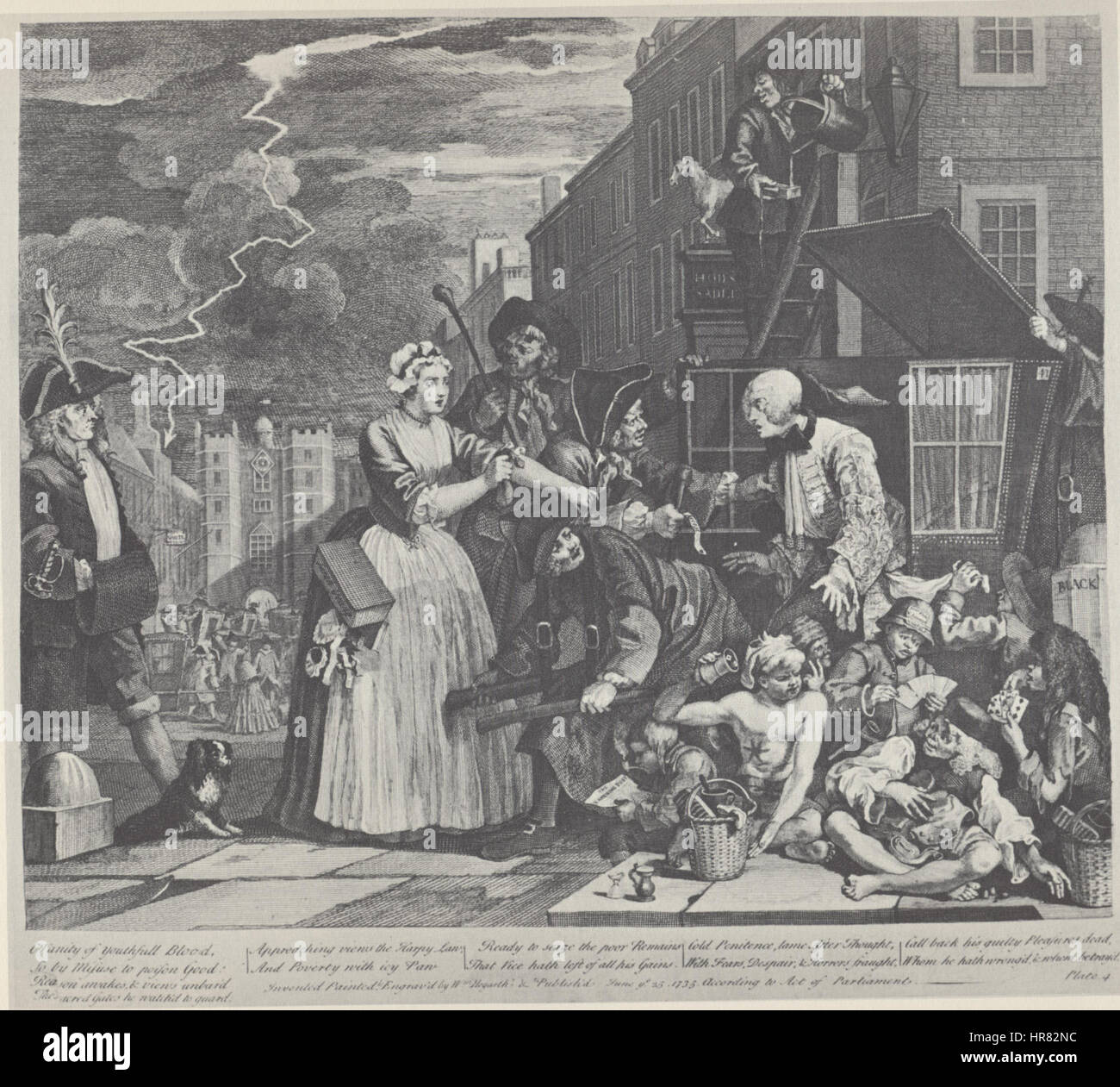 William Hogarth - A Rake's Progress, Plate 4 (Alt Stock Photo - Alamy