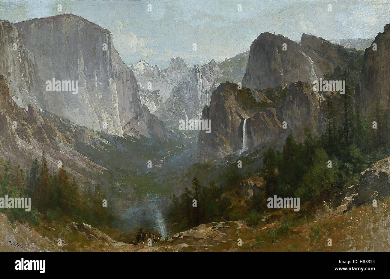 Thomas Hill’s ‘Indians at Campfire, Yosemite Valley’ (c.1885) portrays ...