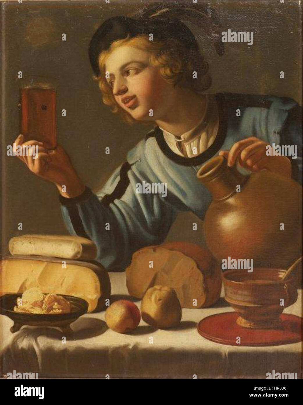 Willem van Honthorst - De Jonge drinker Stock Photo - Alamy