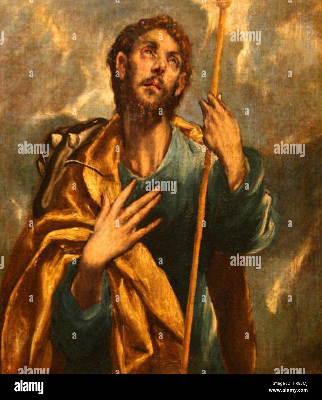 This depiction of Saint James as a pilgrim illustrates his traditional ...