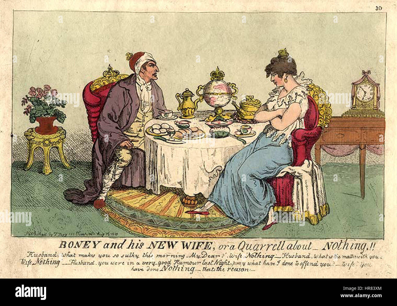 Thomas Rowlandson Boney and his new wife Stock Photo - Alamy