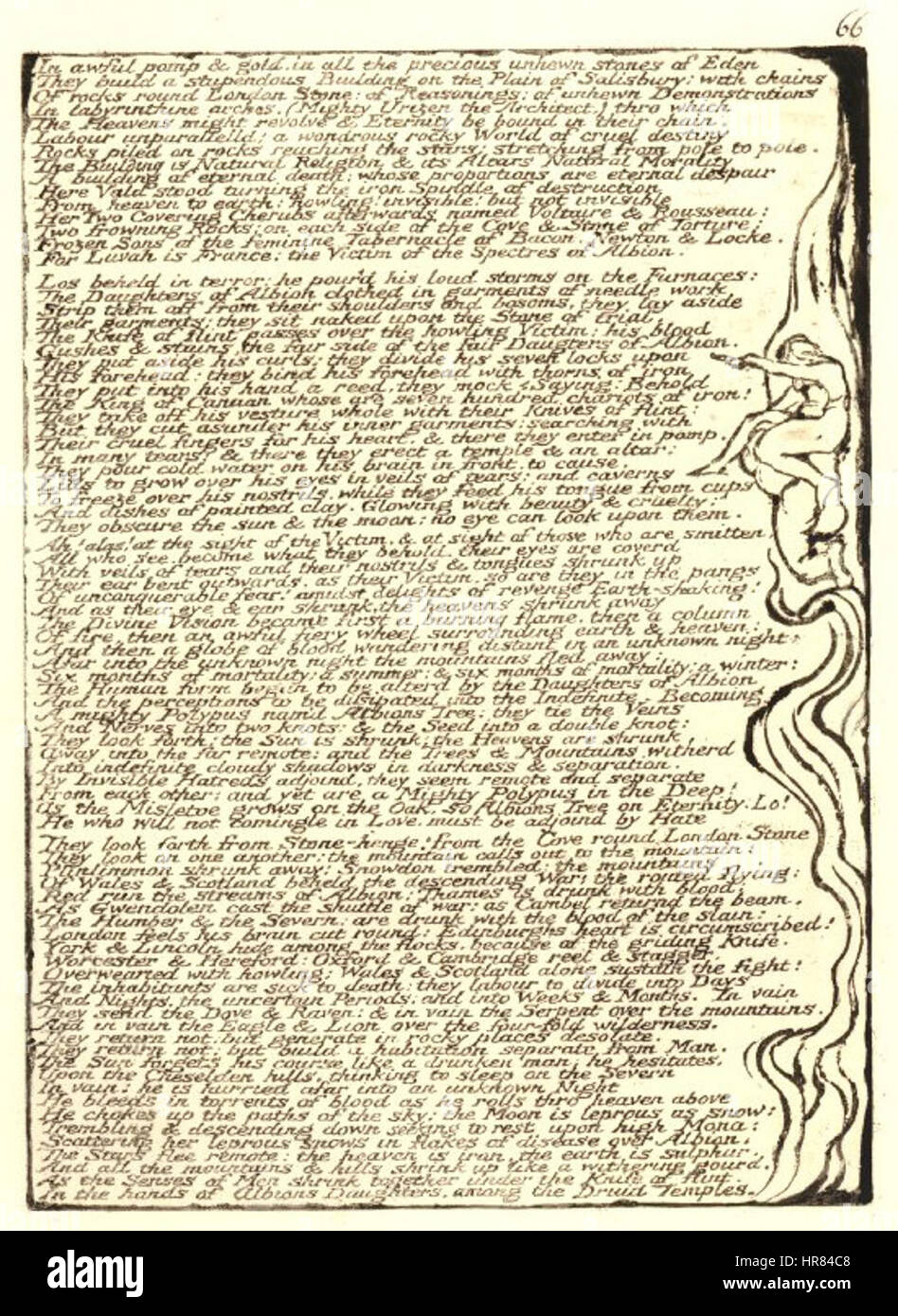 William Blake's 'Plate 66 from Jerusalem (Copy A)' presents a visionary ...
