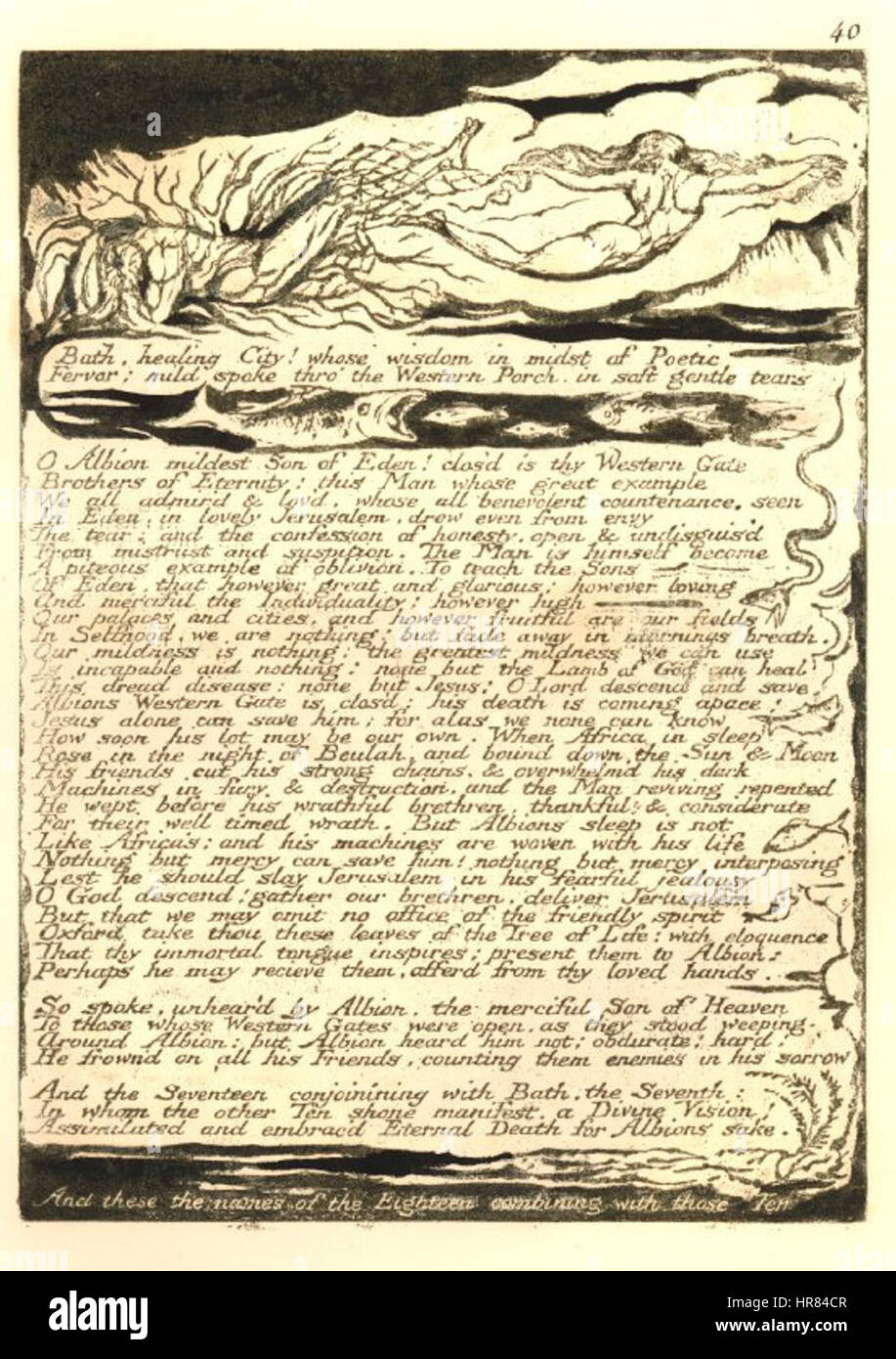 William Blake, Plate 40 Jerusalem (copy A Stock Photo - Alamy